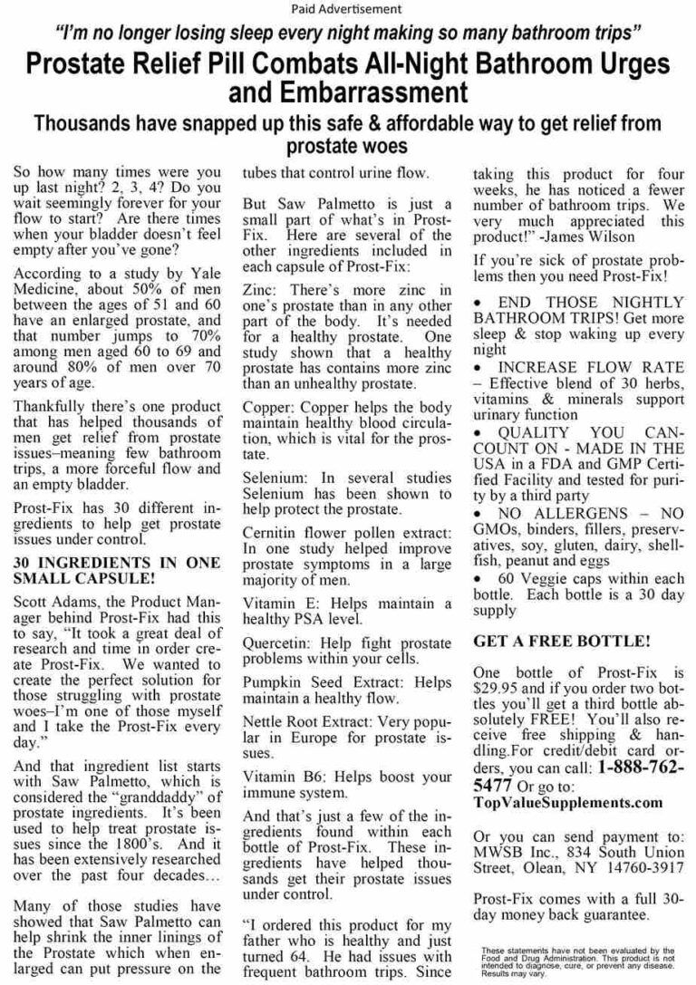 PROST FIX – Prostate & Urine Flow Support | 60 Capsules